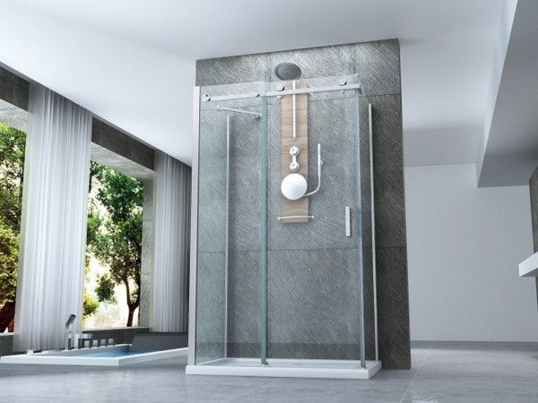 3 sided shower cabin with sliding door and 8mm transparent glass BOX056