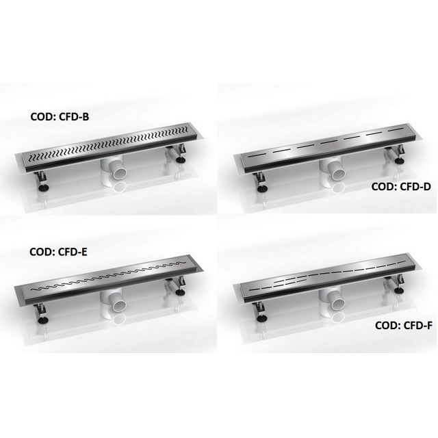 Abflussrinne aus Stahl mit abnehmbarem Gitter von 70 bis 120 cm und ...
