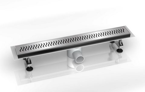 Abflussrinne aus Stahl mit abnehmbarem Gitter von 70 bis 120 cm und ...