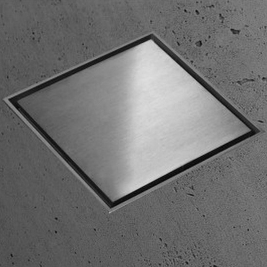 Square drain channel 15x15 cm stainless steel for shower