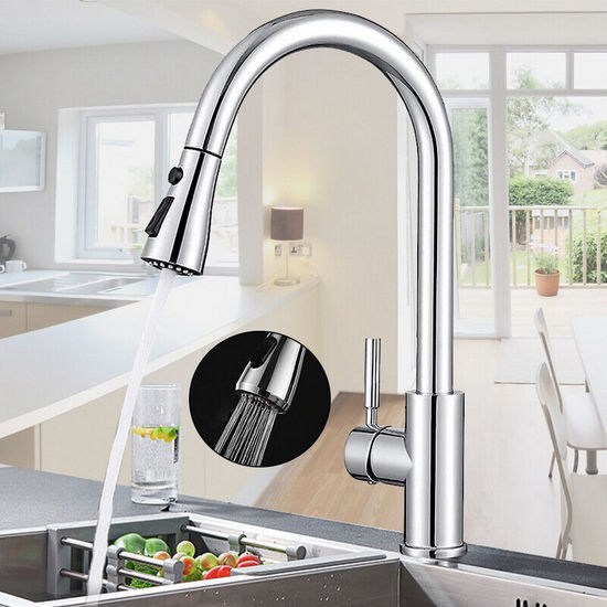 Kitchen mixer in 5 colours pull-out double jet RB160