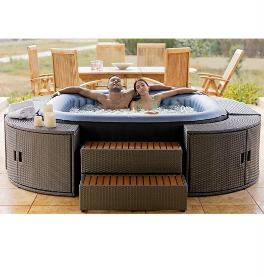 Rattan-like set for square MSpa inflatable spas with steps RT001 ...