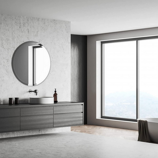 80 cm or 90 cm round mirror filolucido modern design frameless SP060