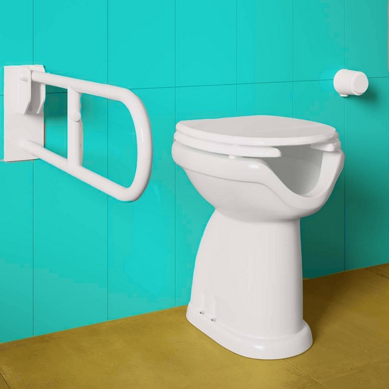 Pegaso bidet and wc with front opening wall or floor drain