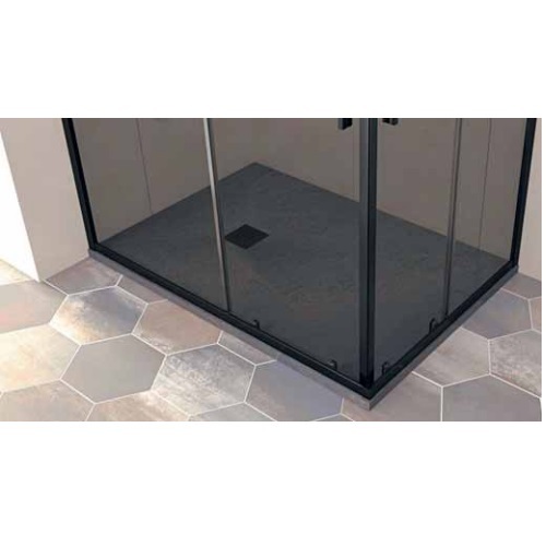 Shower Box with black profiles and 6 mm clear or smoked glass double ...