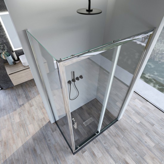 Shower Box with sliding door and fixed door in various sizes 6 mm clear ...
