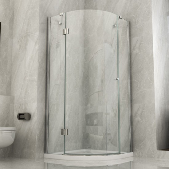Semicircular shower enclosure 8mm clear glass available 80x80 or 90x90 ...