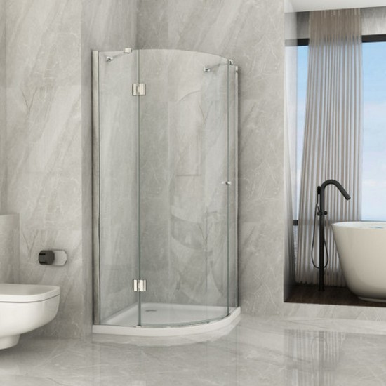 Semicircular shower enclosure 8mm clear glass available 80x80 or 90x90 ...