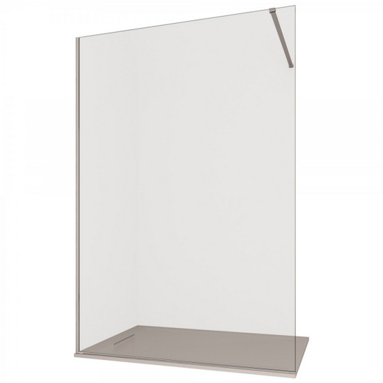 Transparent walk-in shower panel with anti-limescale treatment ...